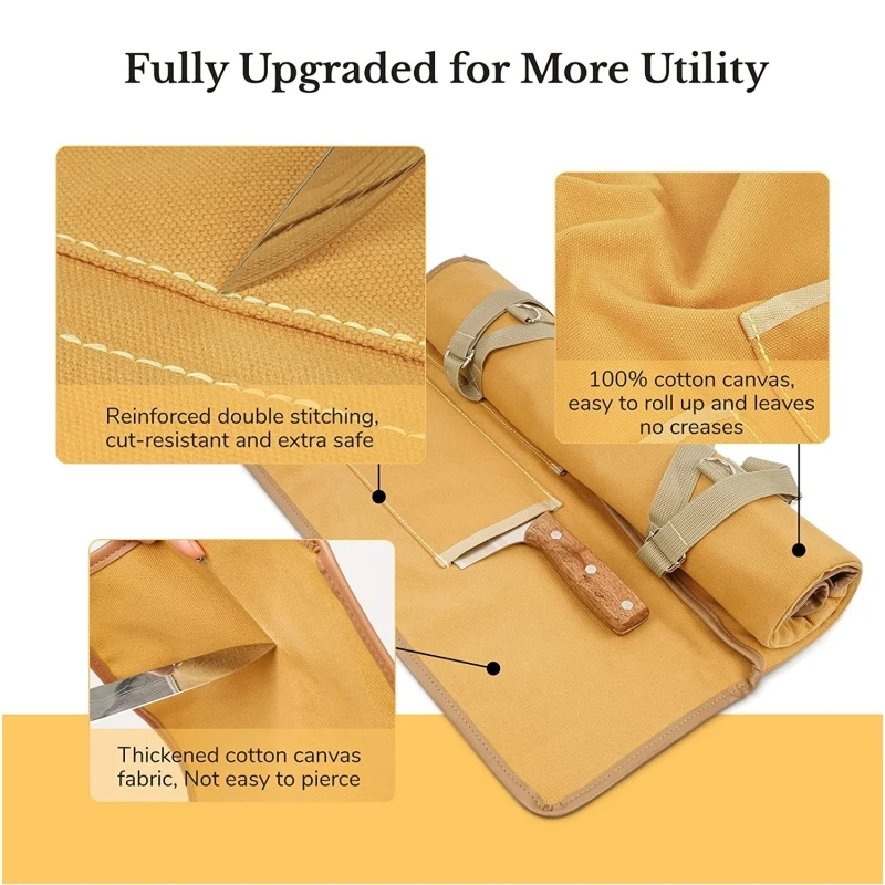 High Quality Waxed Canvas Wood Carving Chisels Tools Pouch Multi ...