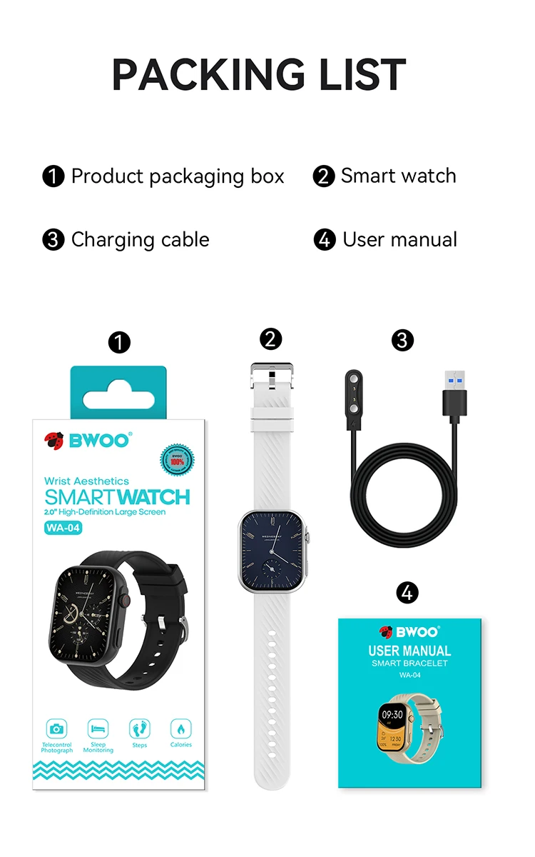 BWOO Smart Watch 2024 - Versatile and Durable for Women