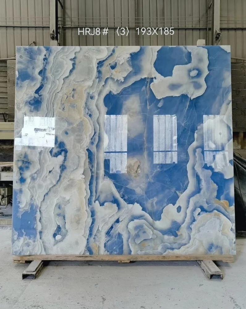 Luxury Onyx Slab Countertop - Translucent Blue Finish