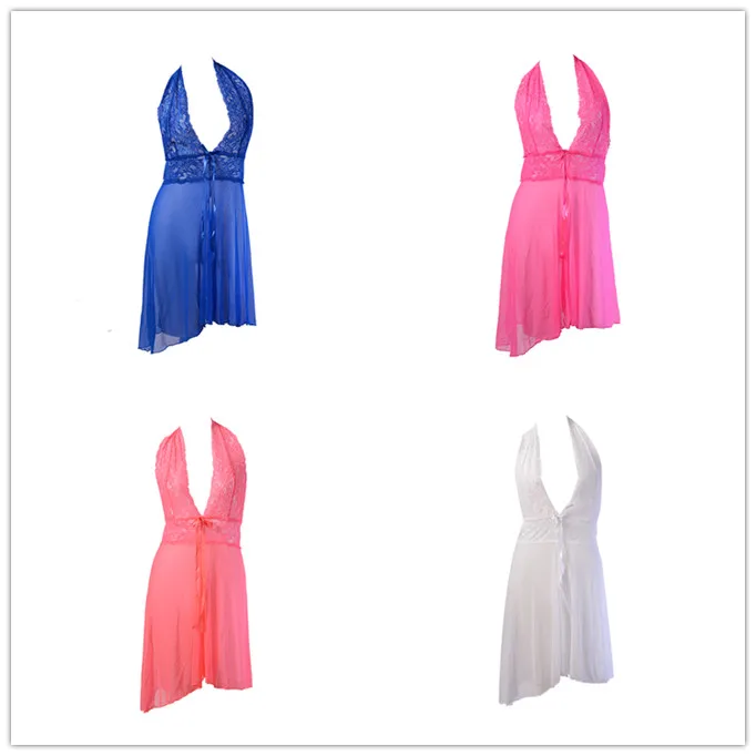 Temptation See Through Ultra-thin Nightgown Transparent Hollow Print ...