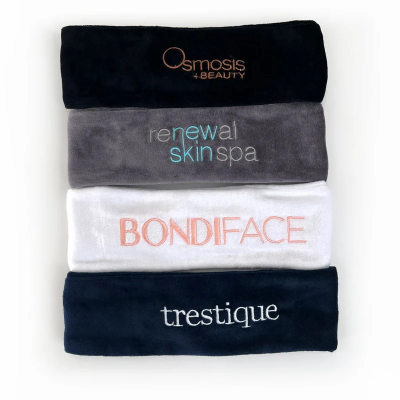 Cotton Velvet Spa Headband with Custom Logo - Women's Facial Care