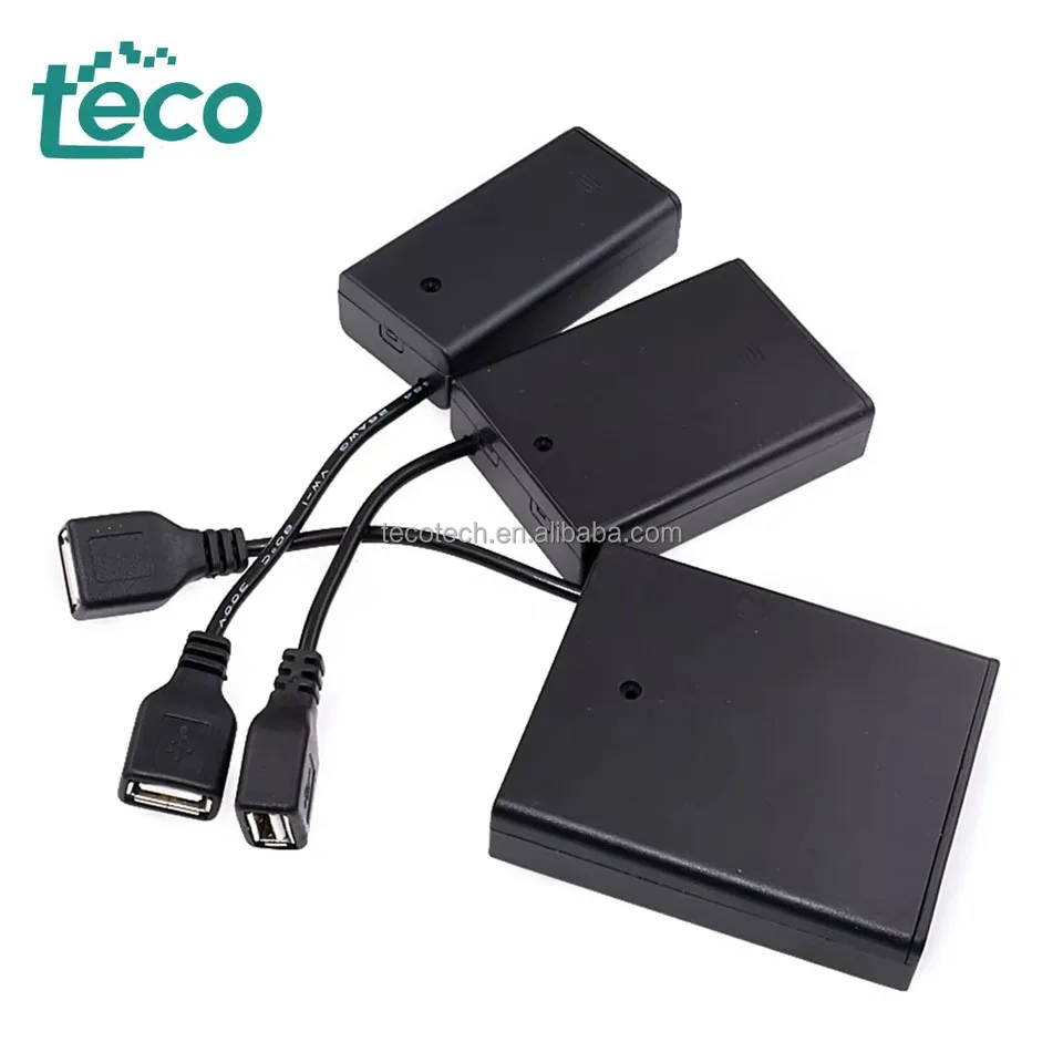 Aa Size Battery Box Plastic Battery Holder 2/3/4/8 Aa With Usb Power ...