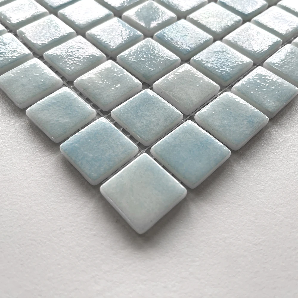 Swimming Pool Blue Glass Powder Mosaic Chip Tile Square - Buy Swimming ...