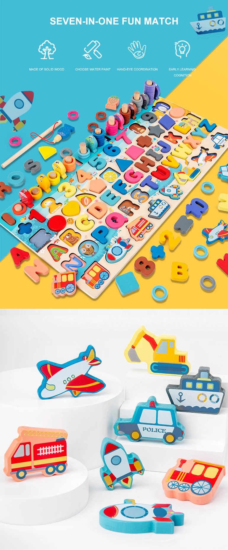 Kids Digital Counting Letter Matching Game - Montessori 7 in 1