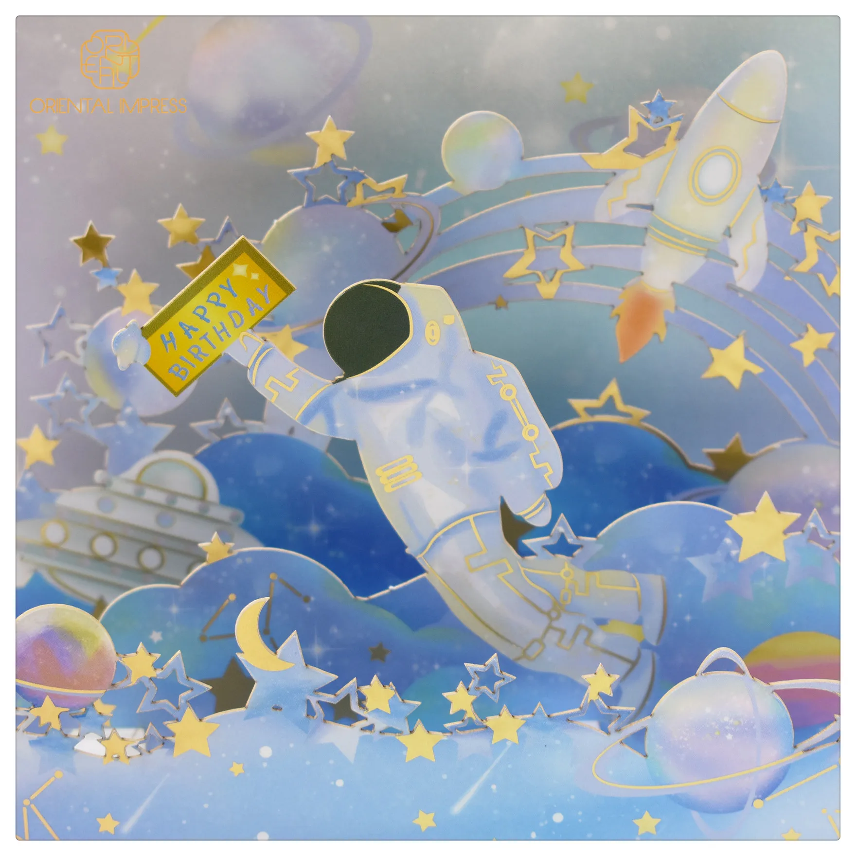 3d Aerospace Spaceman Happy Birthday Greeting Cards With Envelope - Buy ...