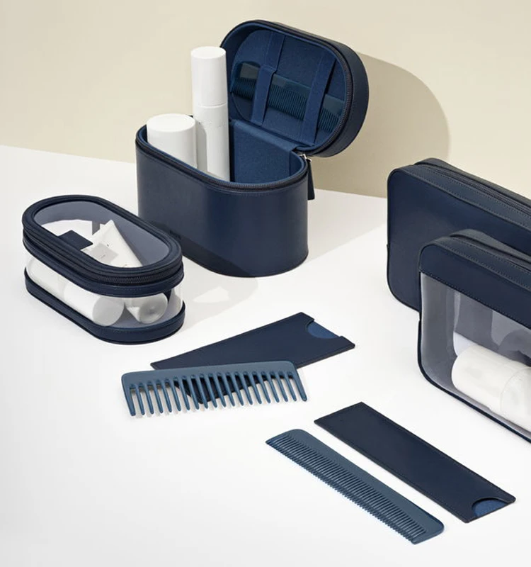 Vegan Leather Cosmetic Case with Zipper - Professional Hard Beauty Case Set