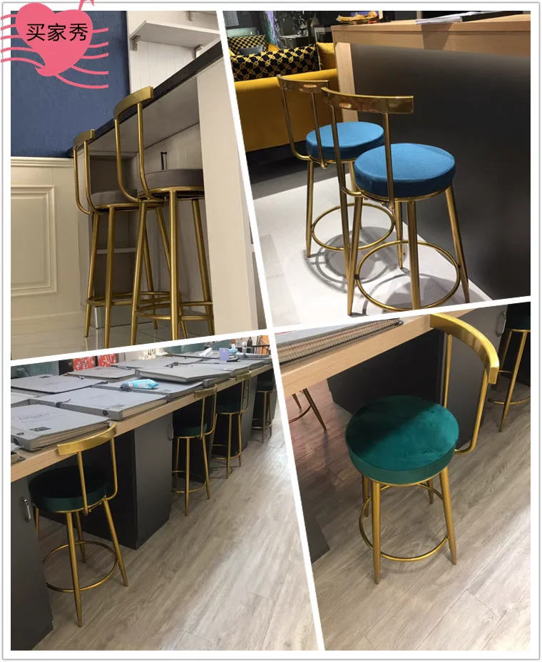Modern Bar Chair Coffee Shop Bar Furniture With Cushion High Counter ...