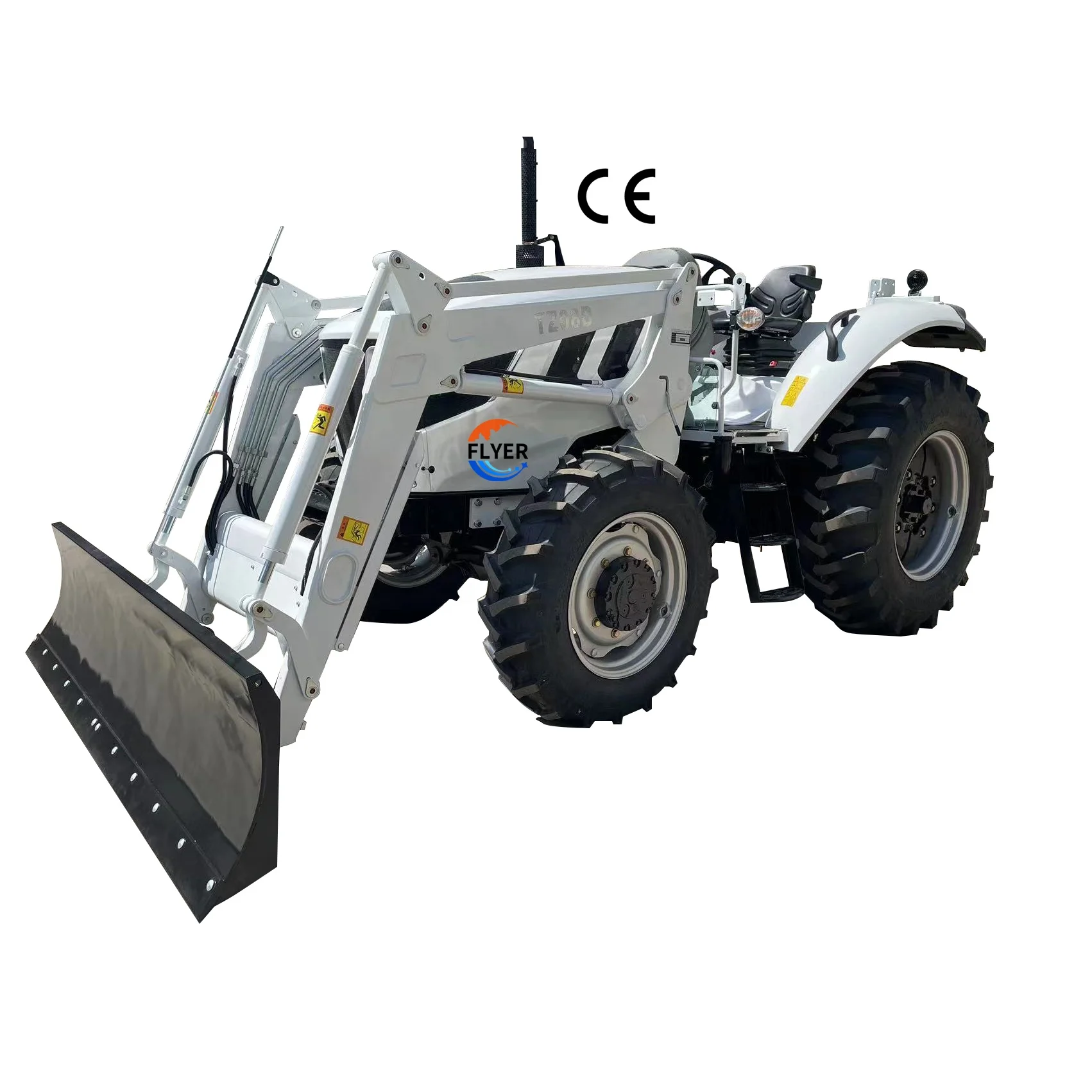 Flexible White Color 4*4 4wd 100hp Farm Tractor With Front Loader ...