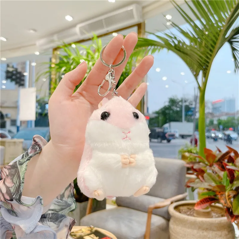 Cartoon Hamster Doll Keychains Cute Stuffed Toy Key Chain For Girls ...