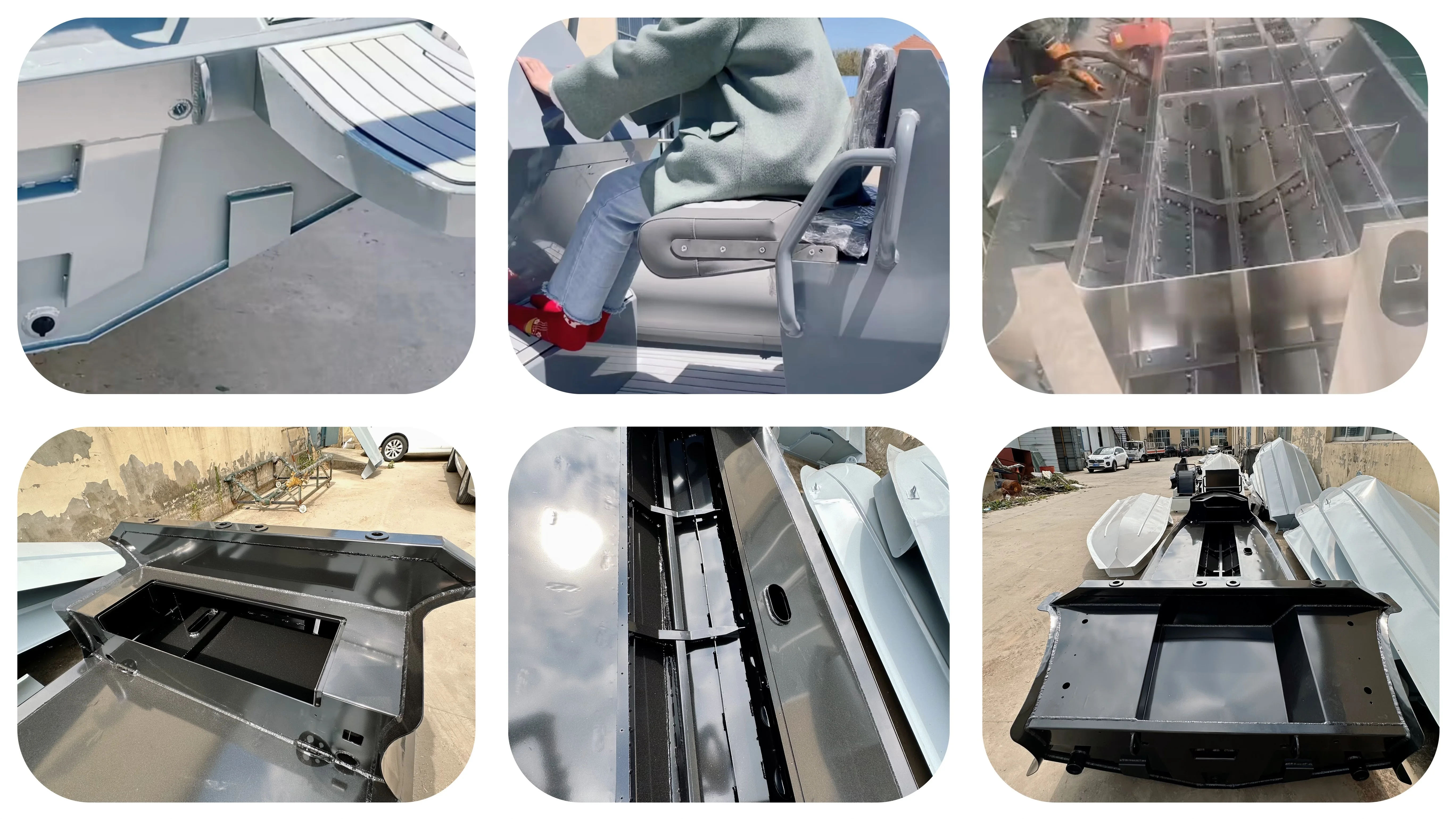 Grey Sport Boat 18ft Aluminum Rib560 Hypalon Orca Deep V Hull ...