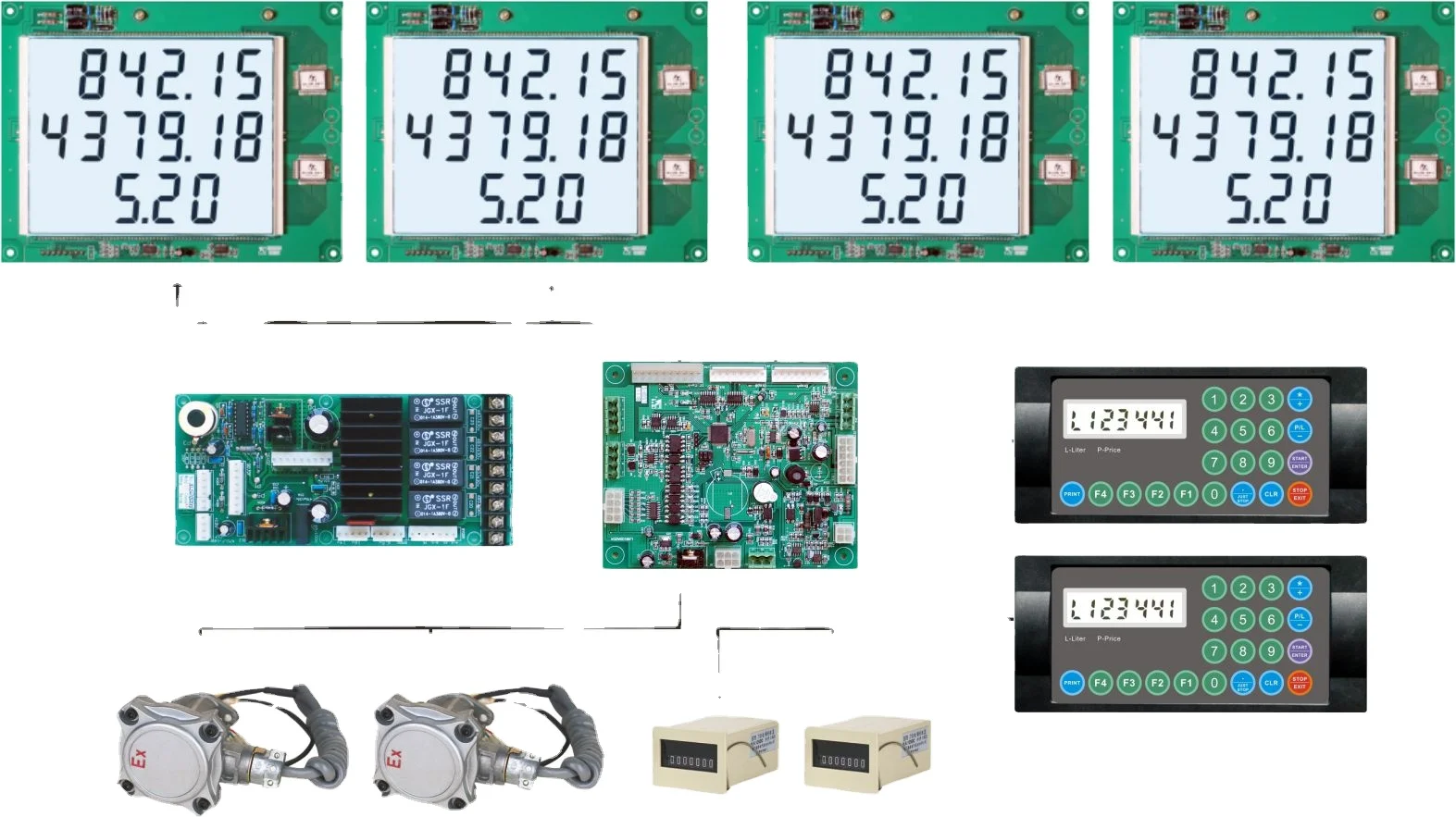 LCD 886 664 Display Board for Fuel Dispenser - IP54 Waterproof