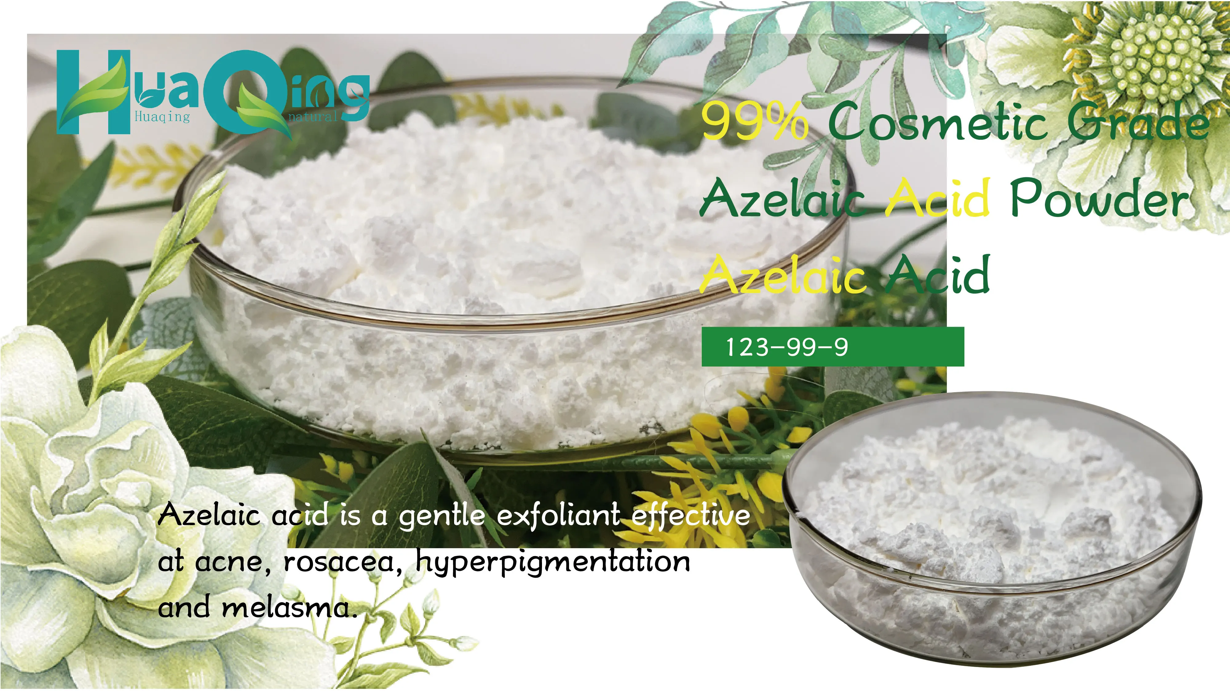 CAS 123-99-9 - High Quality 99% Cosmetic Grade Azelaic Acid Powder