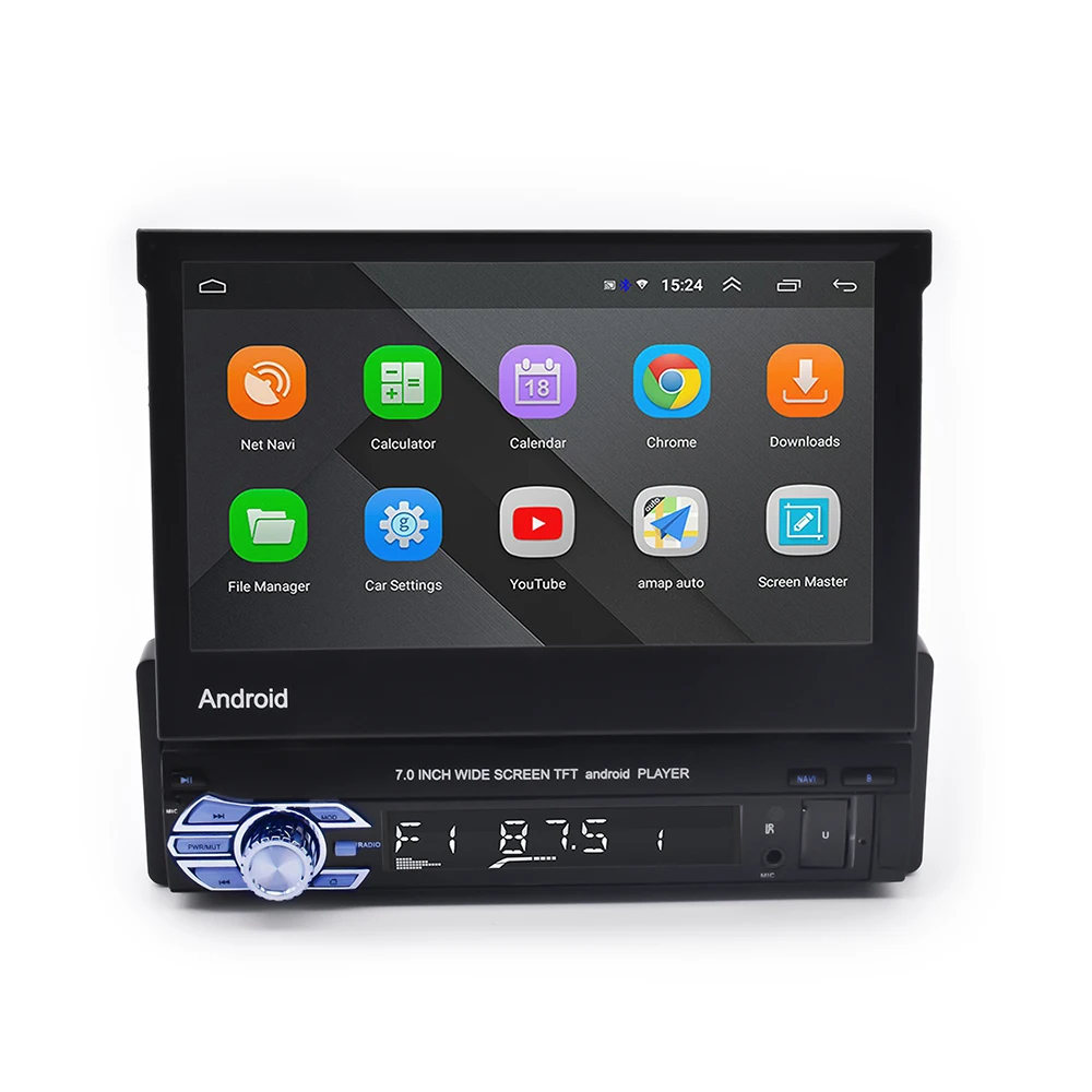1 Din Android Car Radio - 7 Inch Retractable MP5 Player