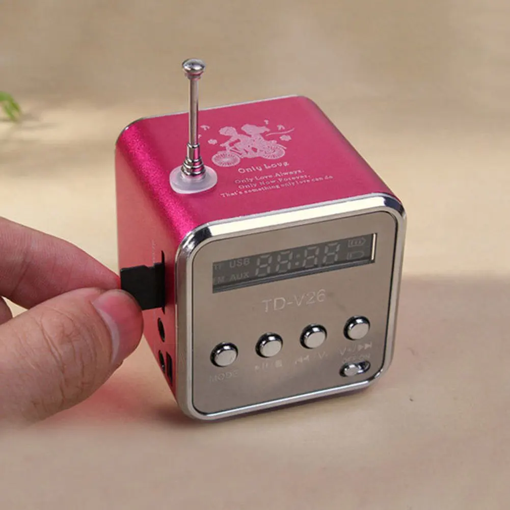 Td-v26 Portable Mini Bt Speaker Box Digital Fm Internet Tdv26 Fm Radio ...