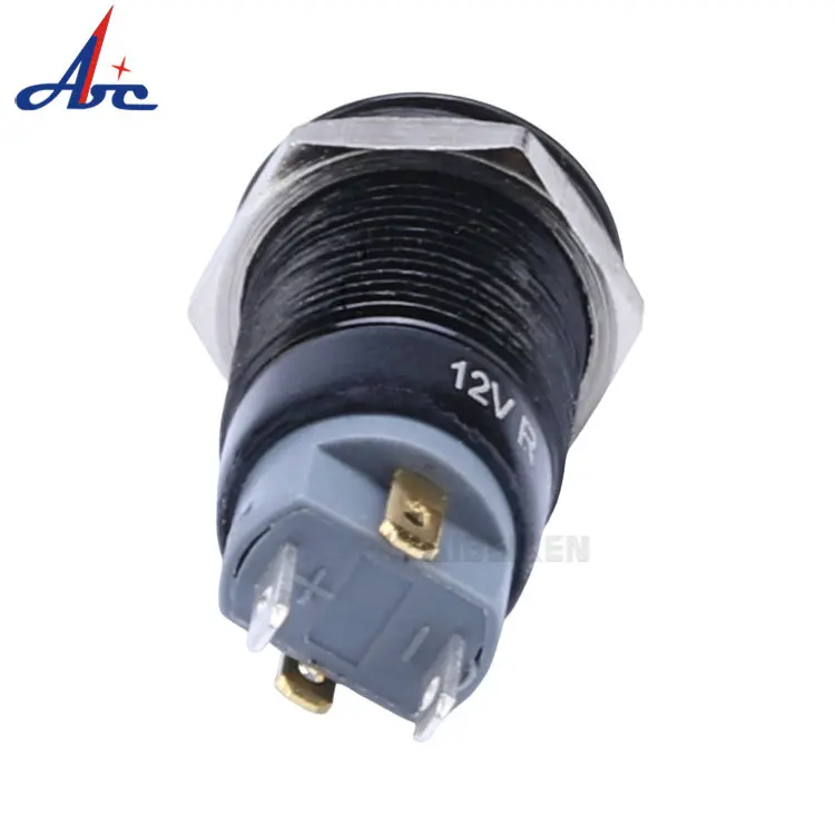 Mini Push Button Switch Stainless Steel Ip65 Black Housing 4 Pin ...