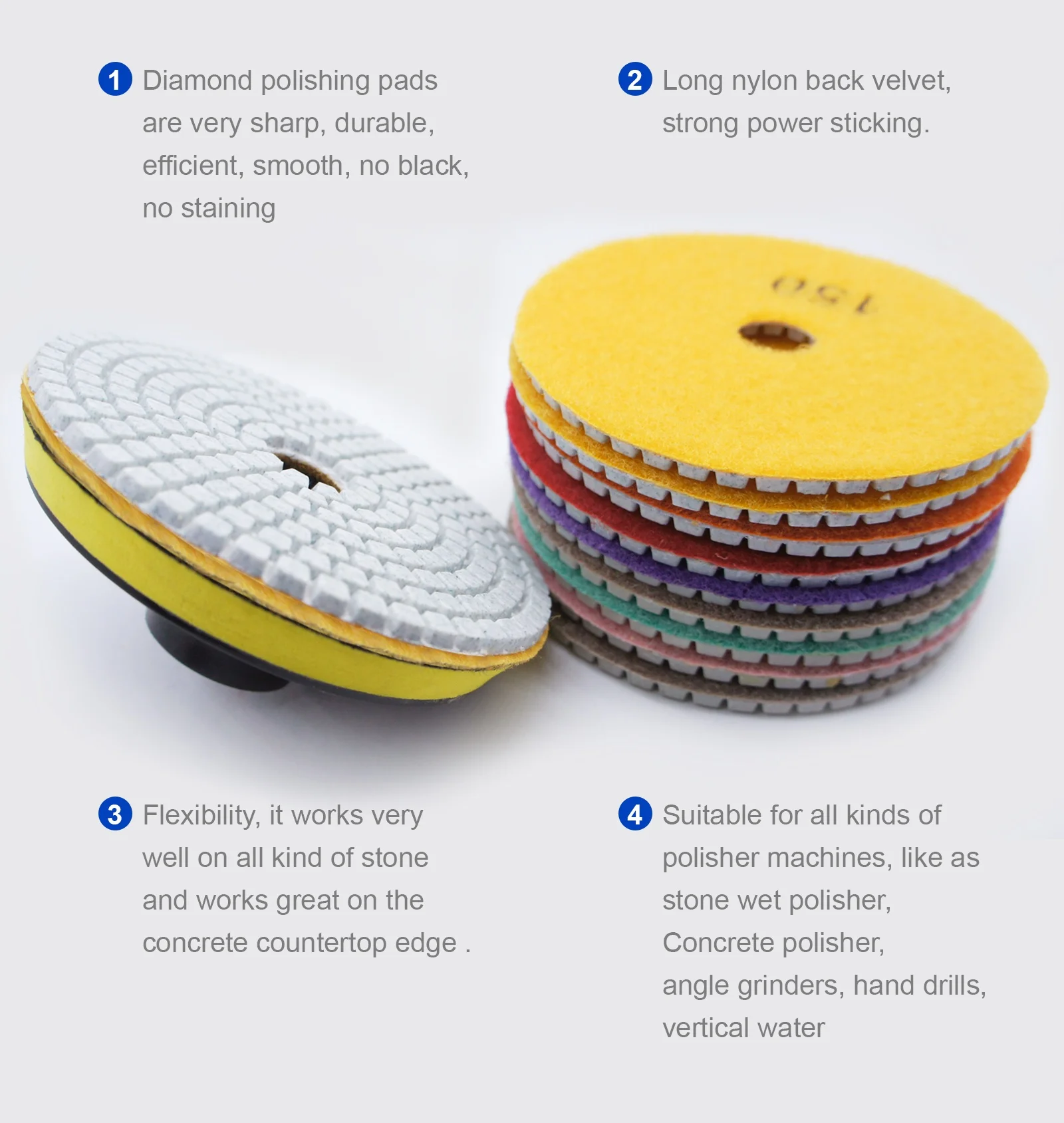 HELINDA Diamond Polishing Pads - High Efficiency & Durability