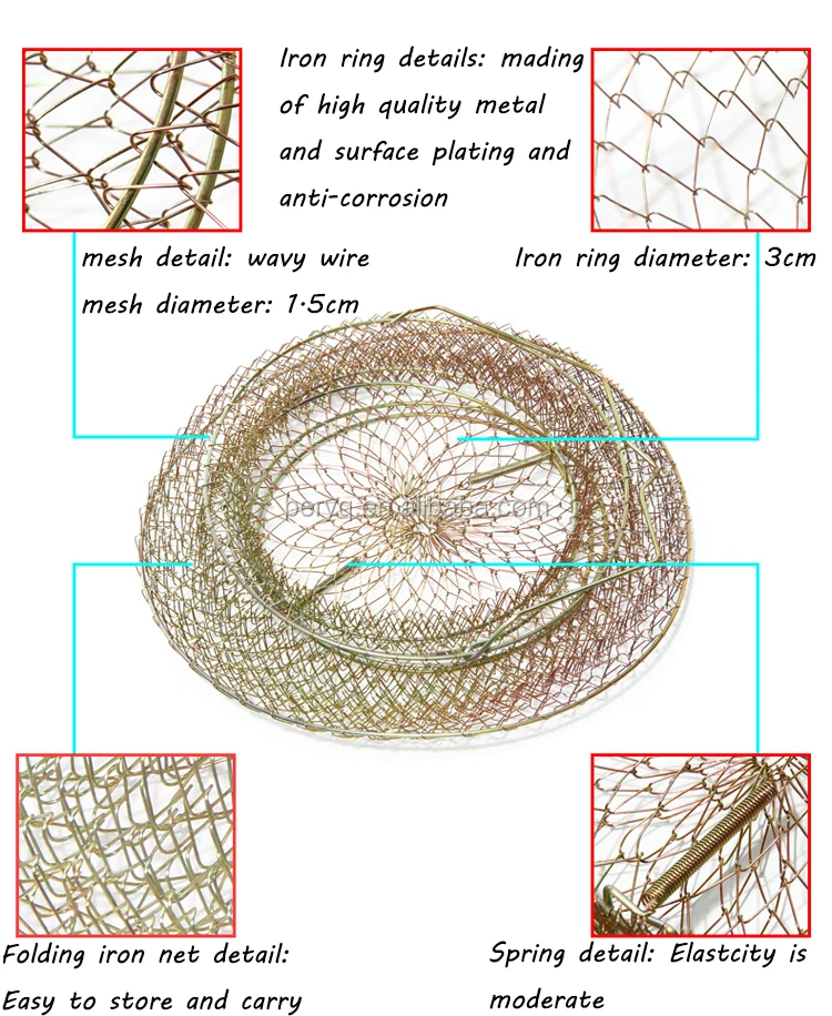 Trap Cast Dip Cage Fish Shrimp Trap Fish Net Minnow Crayfish Crab Baits ...