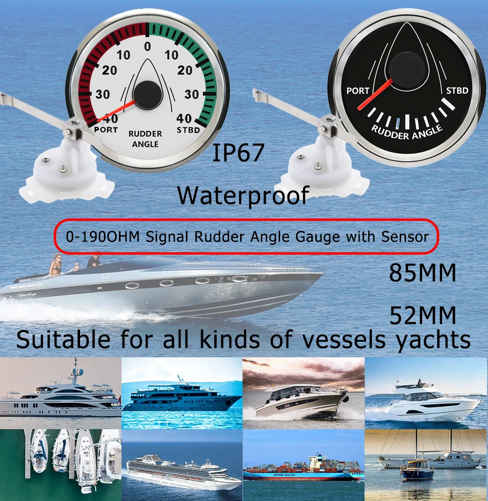 ELING 85MM Rudder Angle Indicator - Universal Marine Gauge