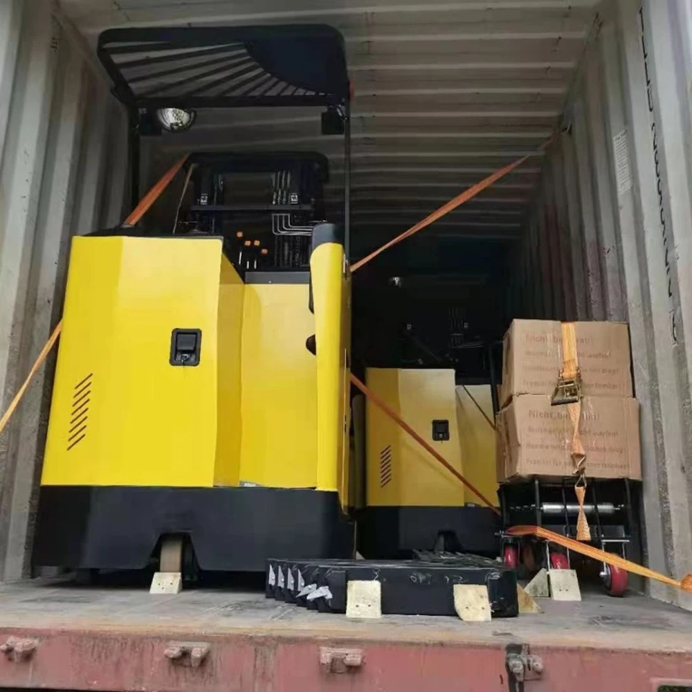 Warehouse Rider Reach Truck Forklift 1.5 Ton 2 Ton 2.5 Ton Stand-up Li ...