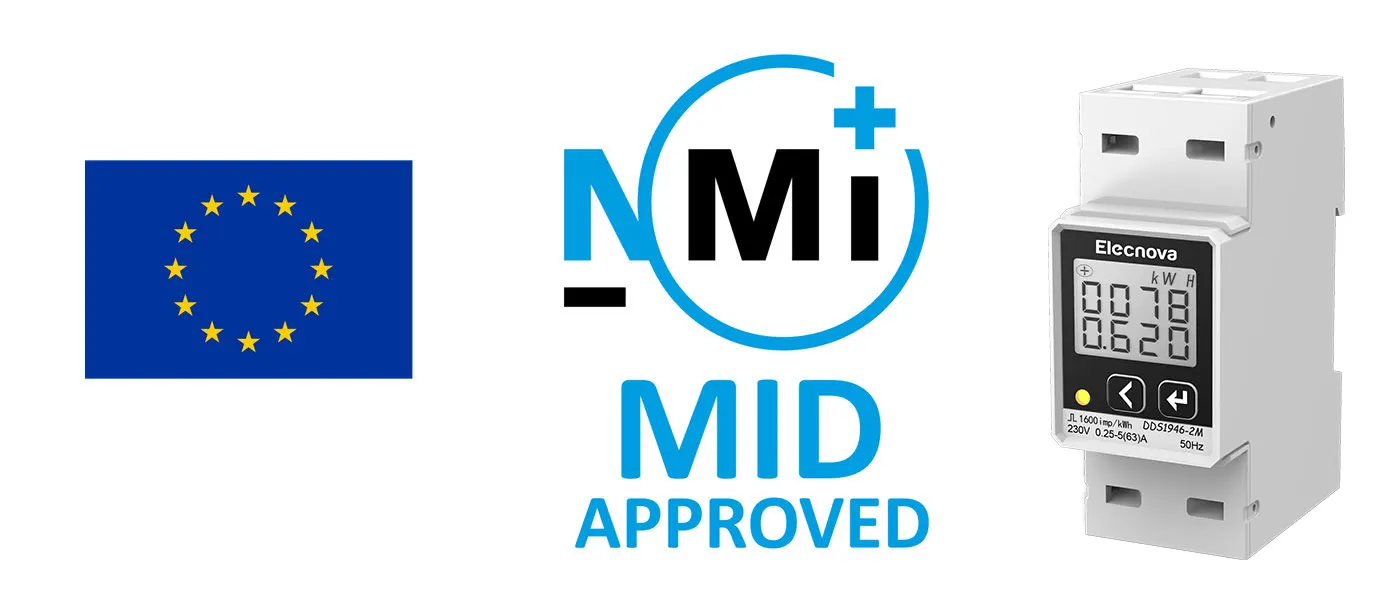 3 Phase RS485 Modbus RTU EV Charger Smart Electricity Meter MID ...