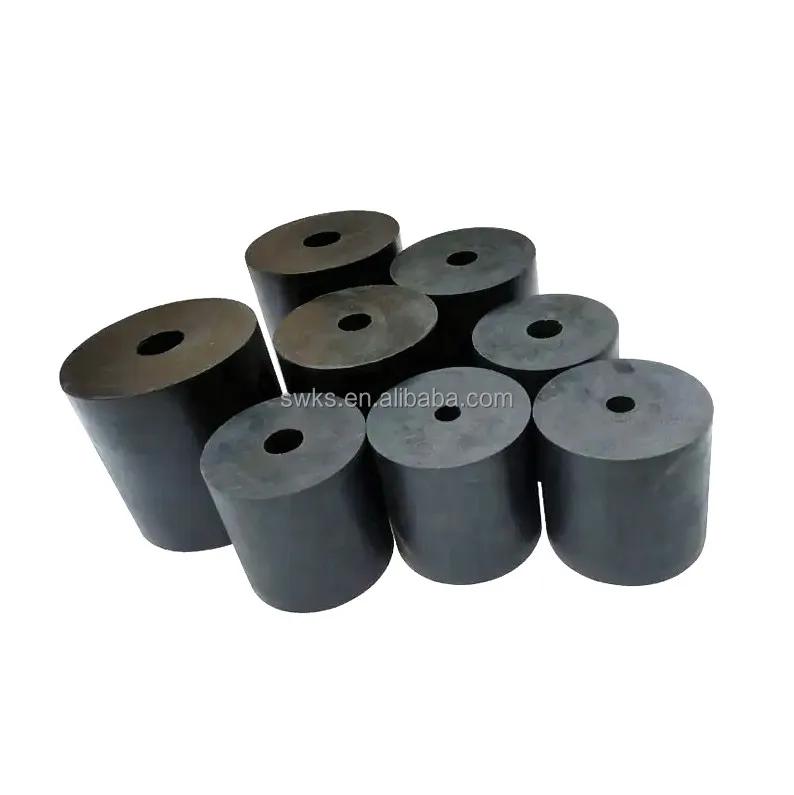 SWKS Custom High Elastic Cylindrical Rubber Bushing Buffer Rubber Spring