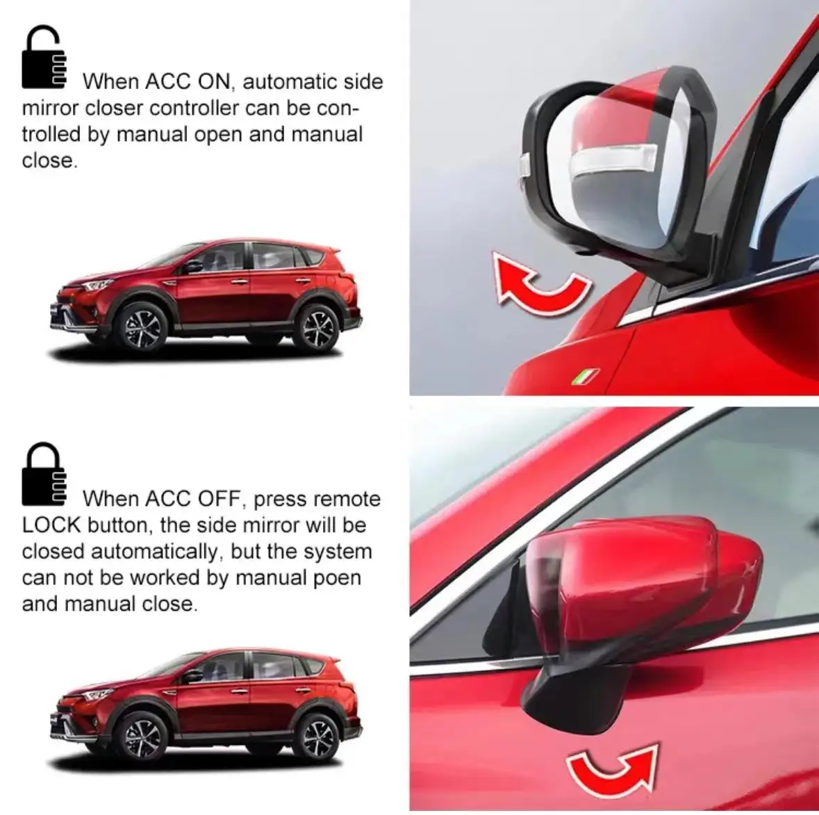Automatic Rear View Folding Unfolding Auto Side Mirror Folding Module ...