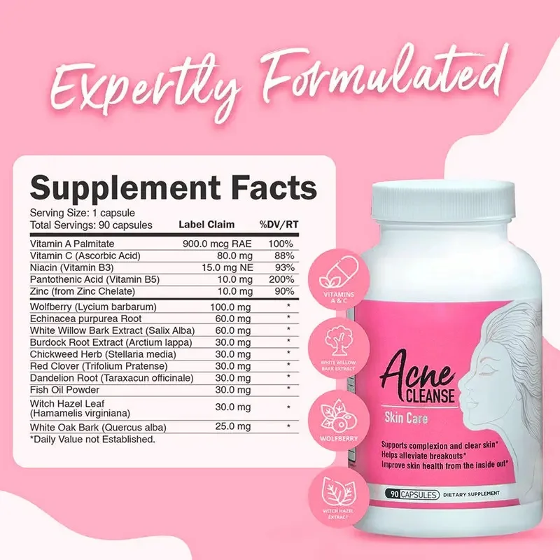 Vegan Anti-Acne Capsule Supplement for Oily Skin Offers Year-Long Skin ...