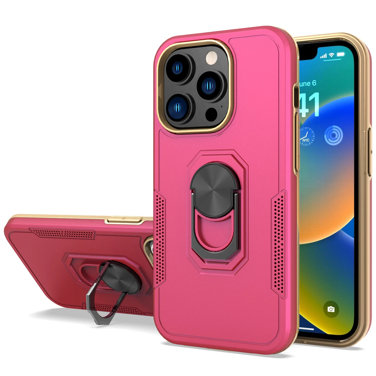 Usa New 360 Degree Full Protection Metal Ring Holder Phone Case Cover ...