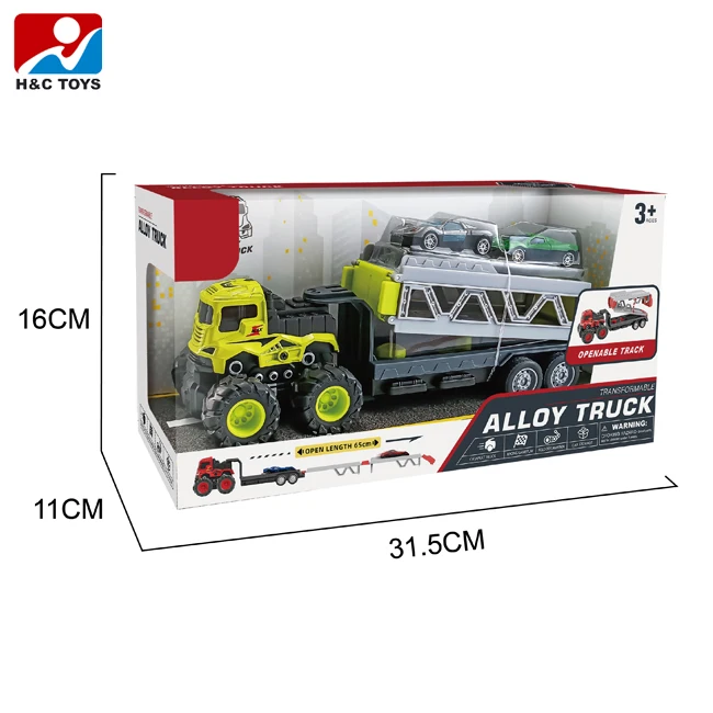 Wholesale Fold Deformation Openable Trailer Toys Ejection Die Cast Metal Truck And Alloy Metal ...