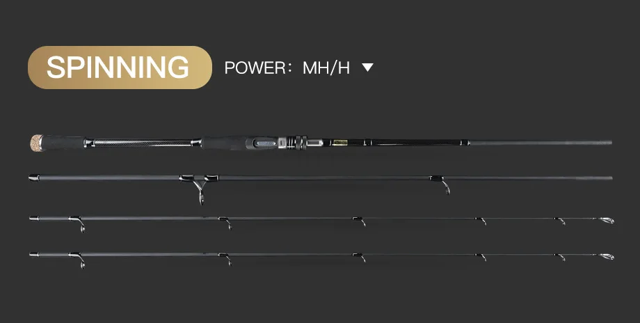 High Quality Sea Bass Rods 2.7m 3.0m 2-3 Section Carbon MH/H Sea Bass Spinning Rods Carbon ...