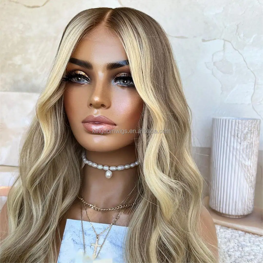 New Design HD Full Lace European Hair Highlight Blonde Net Topper ...