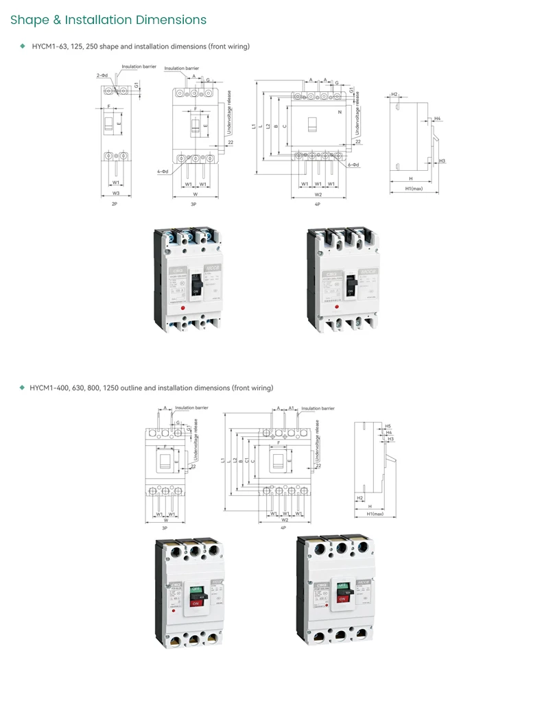 Csq Hycm1 Mccb Types Of Electrical Circuit Breakers Low Voltage 100a ...