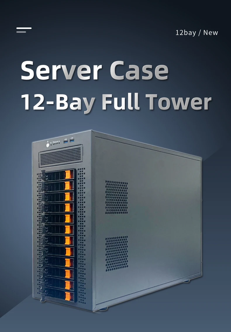 High Quality Server Chassis 12-bay Hot Swap Nas 3.5 2.5 Sata Atx ...