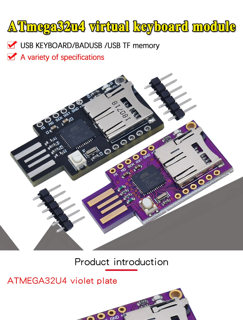 Aeak Cjmcu-virtual Keyboard Badusb Usb Tf Memory Keyboard Atmega32u4 Module - Buy Module,Cjmcu ...