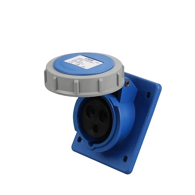 CEE Panel mounting socket outlet angled 3 phase industrial plugs and ...