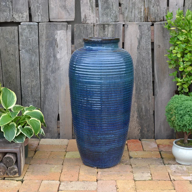 Large Outdoor Cylindrical Ceramic Planter For Garden Decoration - Buy ...
