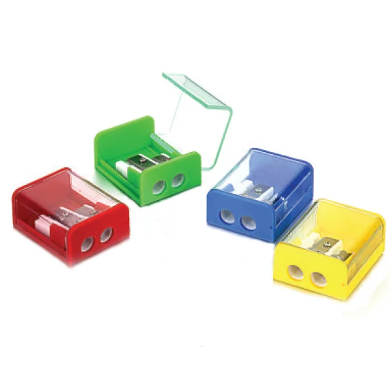 Student Good Office Desktop Double Hole Plastic Cover Square Pencil ...