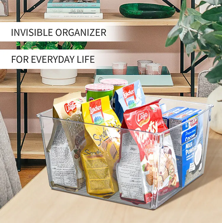 Rectangular Box Clear Plastic Stackable Storage Drawer Kitchen Fridge ...