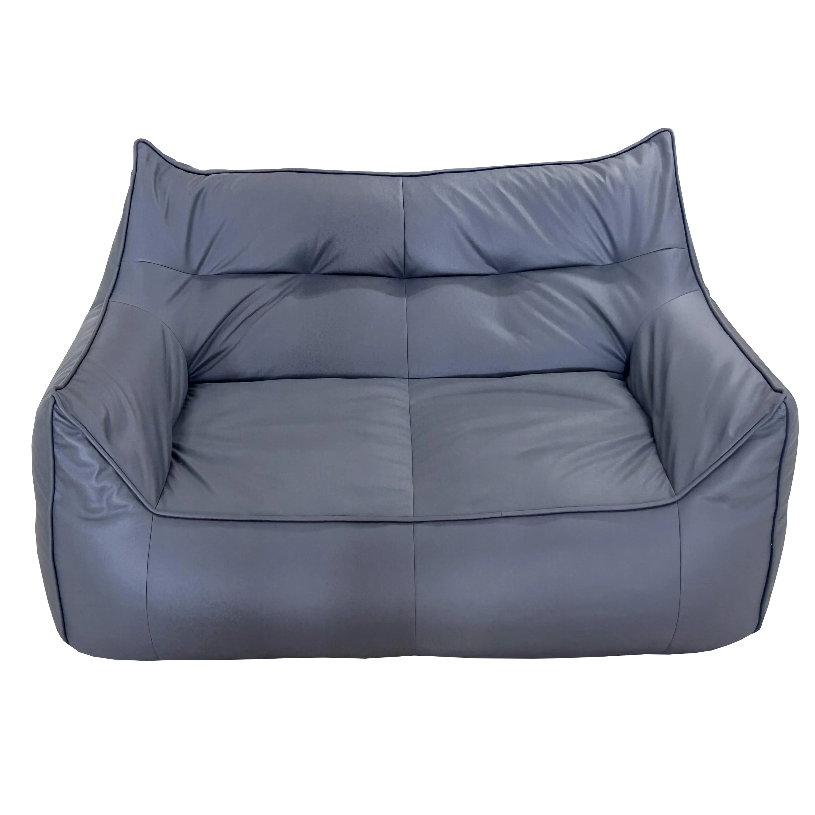 2-seat Sectional Lazy Sofa Cover Leather Waterproof Bean Bag Pouf Sac ...