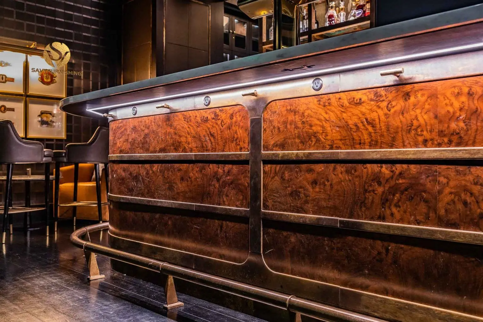 Luxury Cigar Lounge Interior Design: Customizable Bar Counter Furniture ...