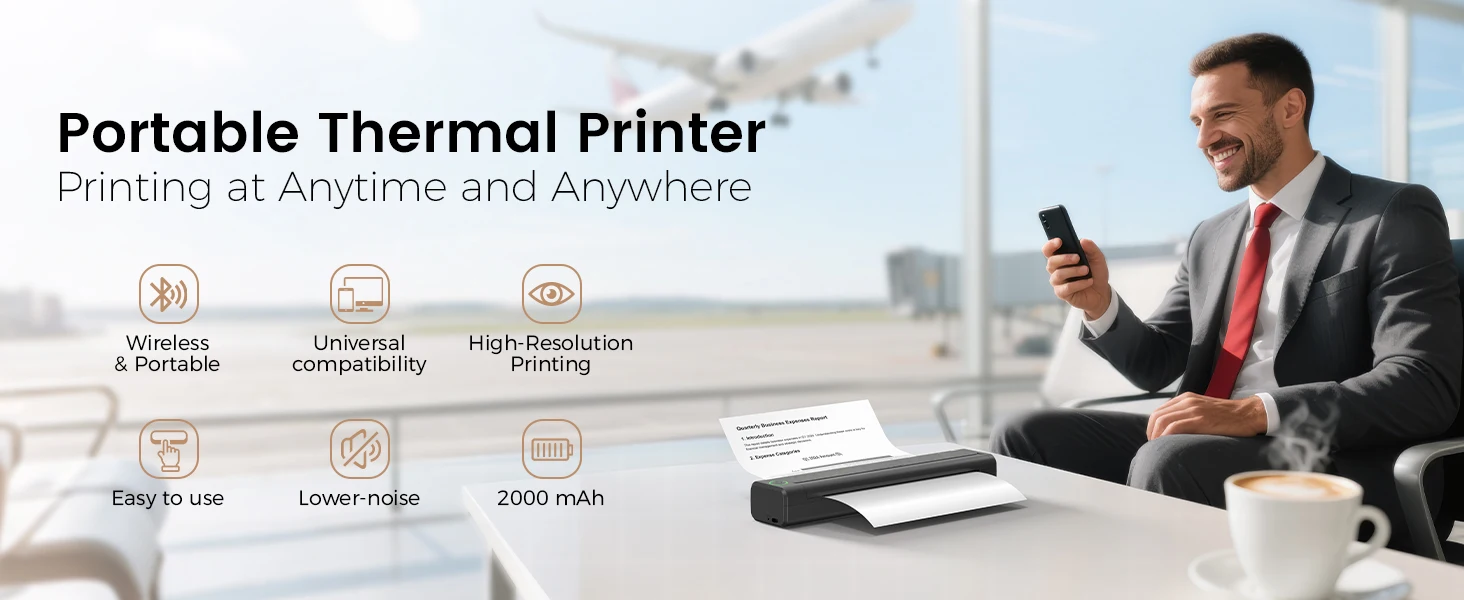 NEWYES Portable Colour Printer A4 - Wireless & Versatile
