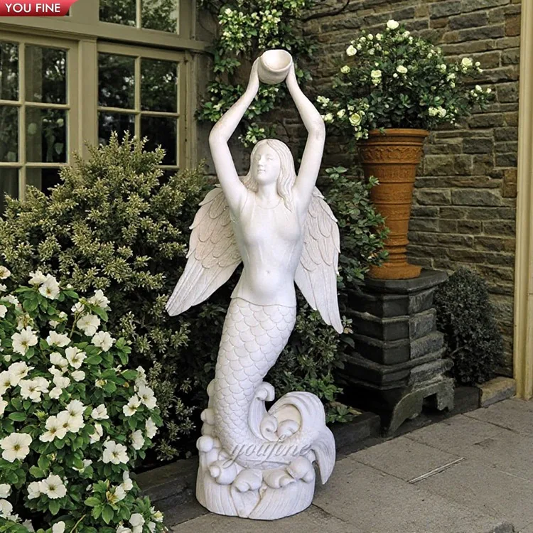Outdoor Garden Hand Carved Marble Mermaid Statue| Alibaba.com