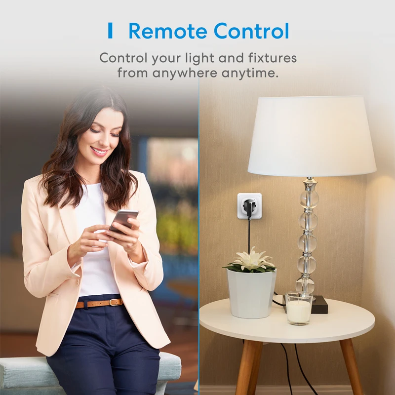 Meross Smart Wi-fi Plug Socket Smart Remote App Voice Comtrol For ...