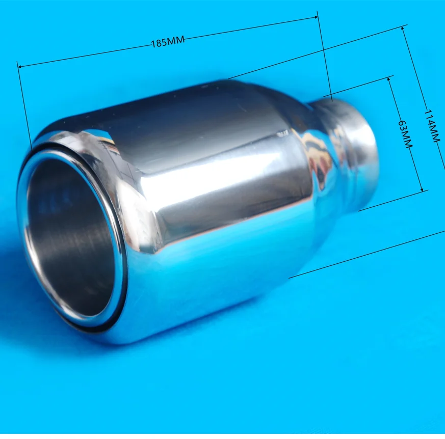 114mm Beveled Mouth Blue Exhaust Tip Universal Exhaust Tips Car Muffler ...
