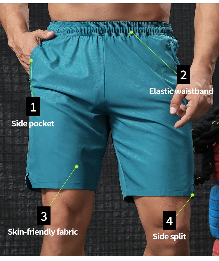 Customized Side Split Running Compression Shorts Breathable Printed ...