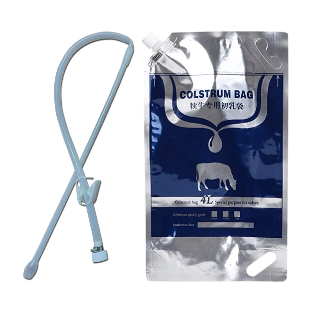 Custom Printed 4L Calf Colostrum Bag with Silicone Tube
