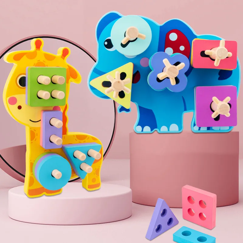 High Quality Kids Preschool Wooden Animal Shape Matching Toy Shape ...