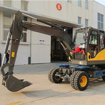 Digging Trenche Wheel Excavator Earth Moving Machinery Digger 6 Ton ...
