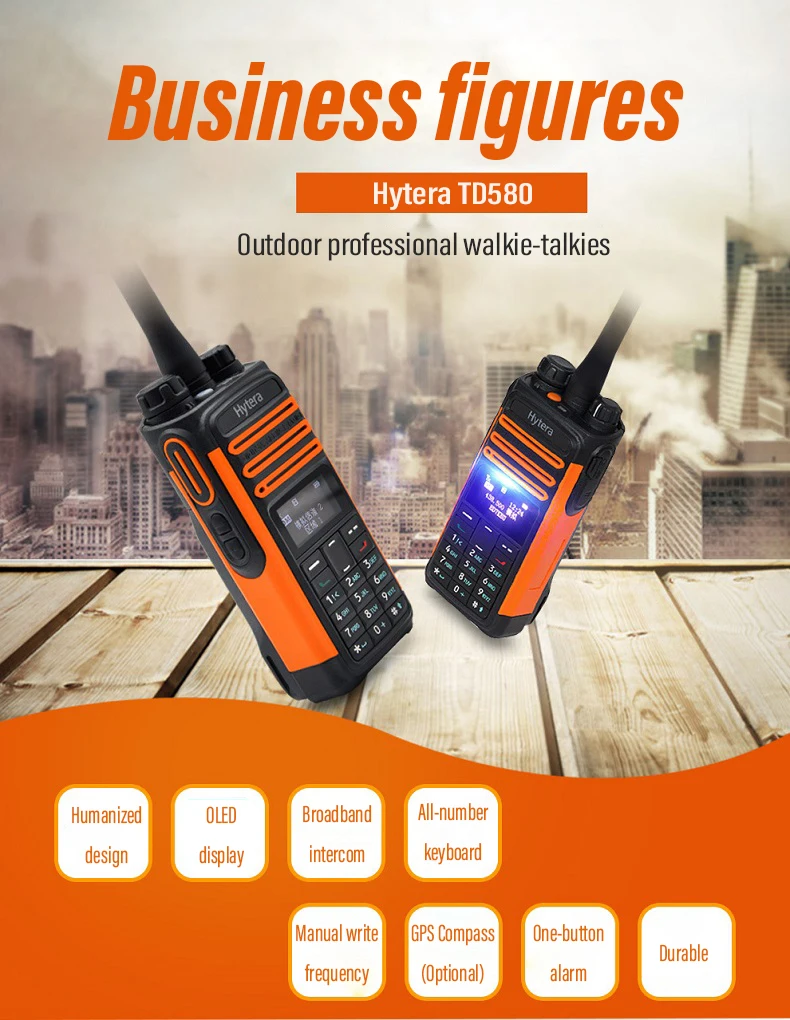 Td580 Hytera Dmr Digital Walkie Talkies 5w High Manual Frequency Modulation Gps Positioning ...