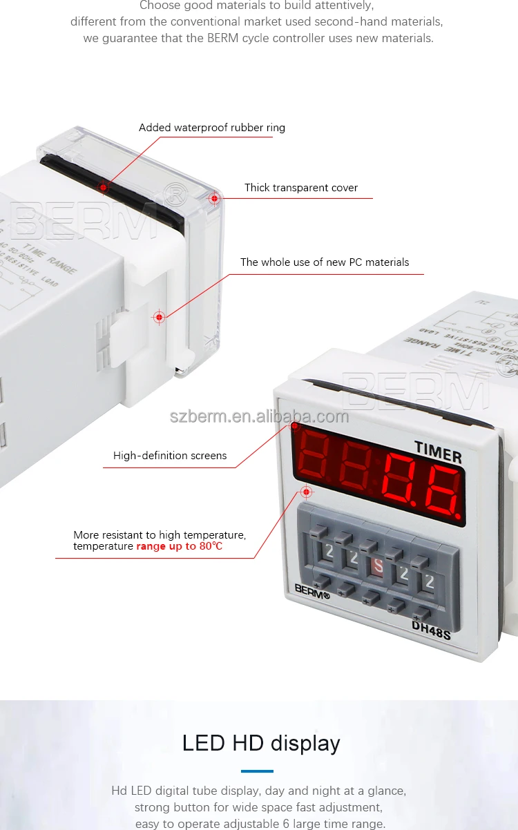 BERM DH48S-1Z Digital LED Programmable Timer Relay Switch
